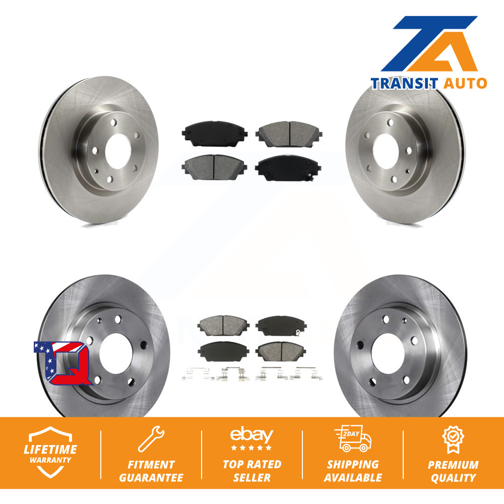 Front Rear Disc Brake Rotors And Semi-Metallic Pads Kit For Mazda 3 ...