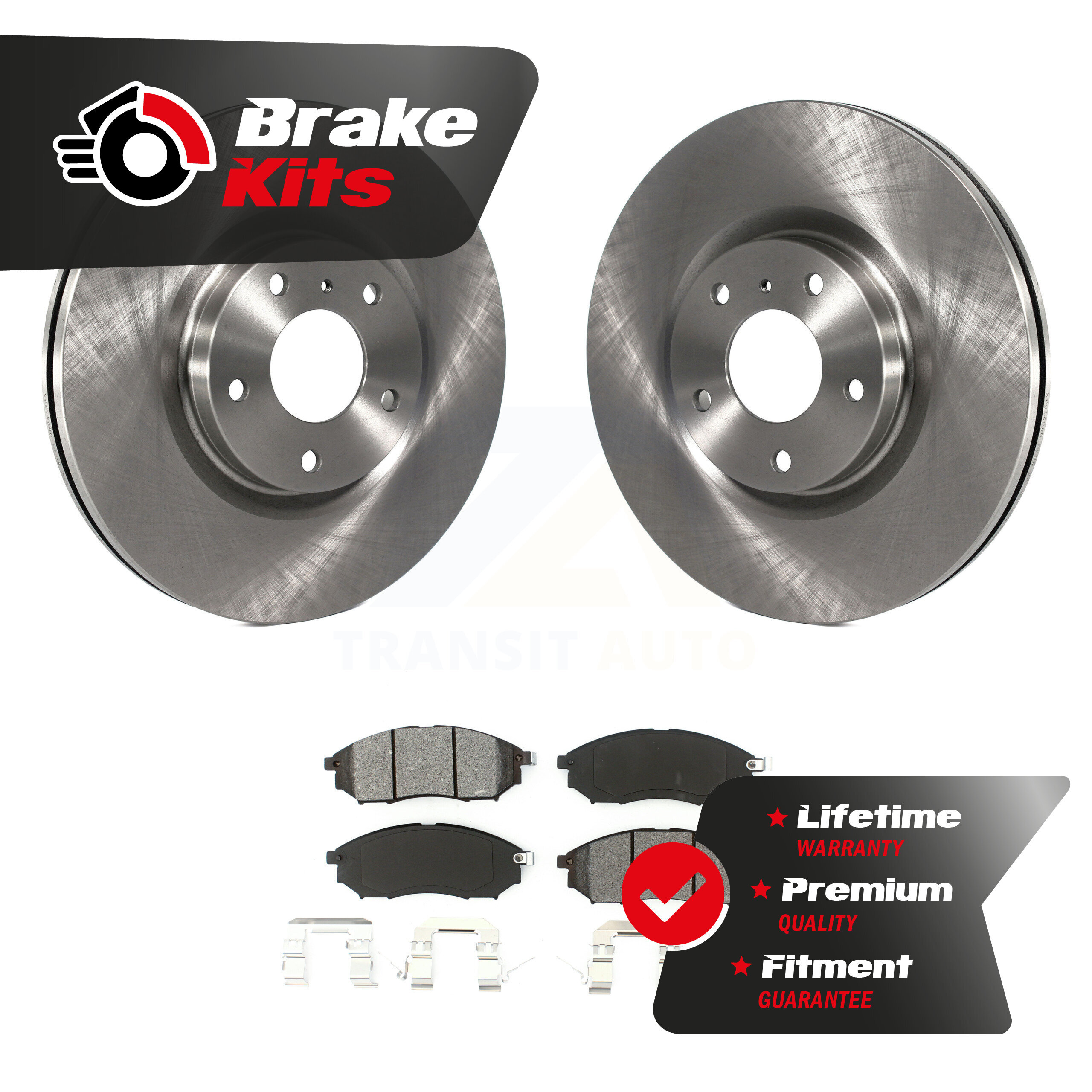 Front Disc Brake Rotors & Semi-Metallic Pad Kit For 2009-2013 INFINITI ...