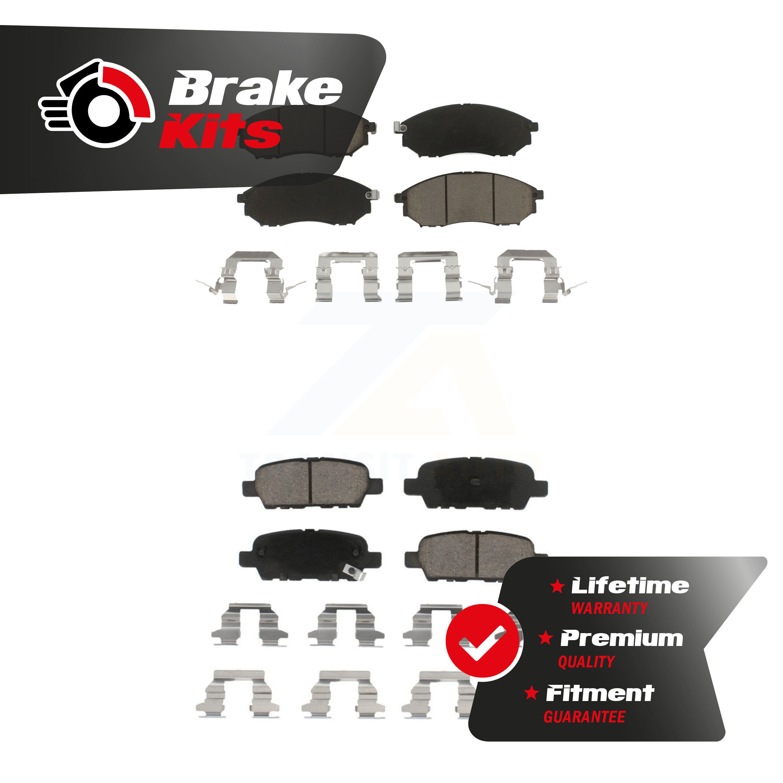 Front Rear Ceramic Brake Pads Kit For 2009-2013 INFINITI G37 Sedan ...