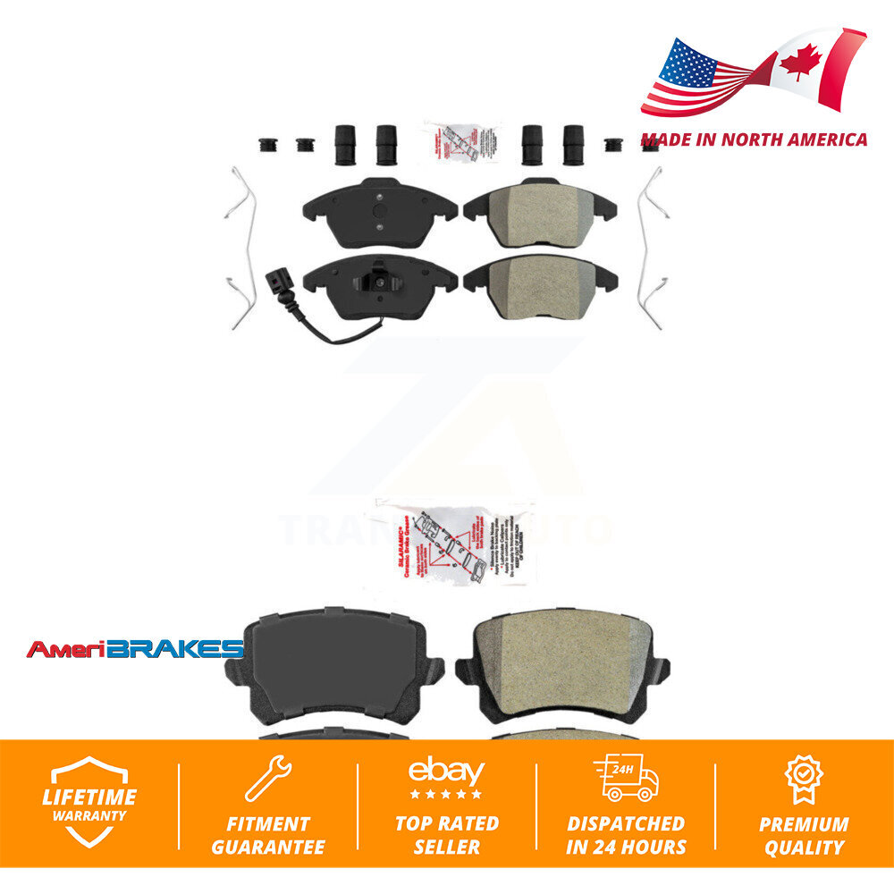 Front Rear Semi-Metallic Disc Brake Pads Kit For Volkswagen Passat CC ...