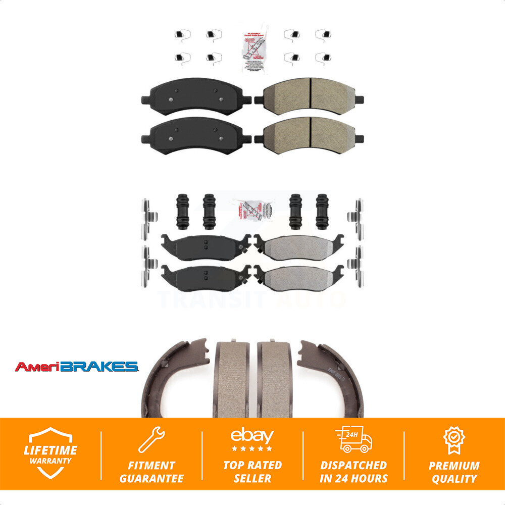 AmeriBRAKES Front Semi-Metallic Disc Brake Pads Kit For Ram 1500 Dodge ...