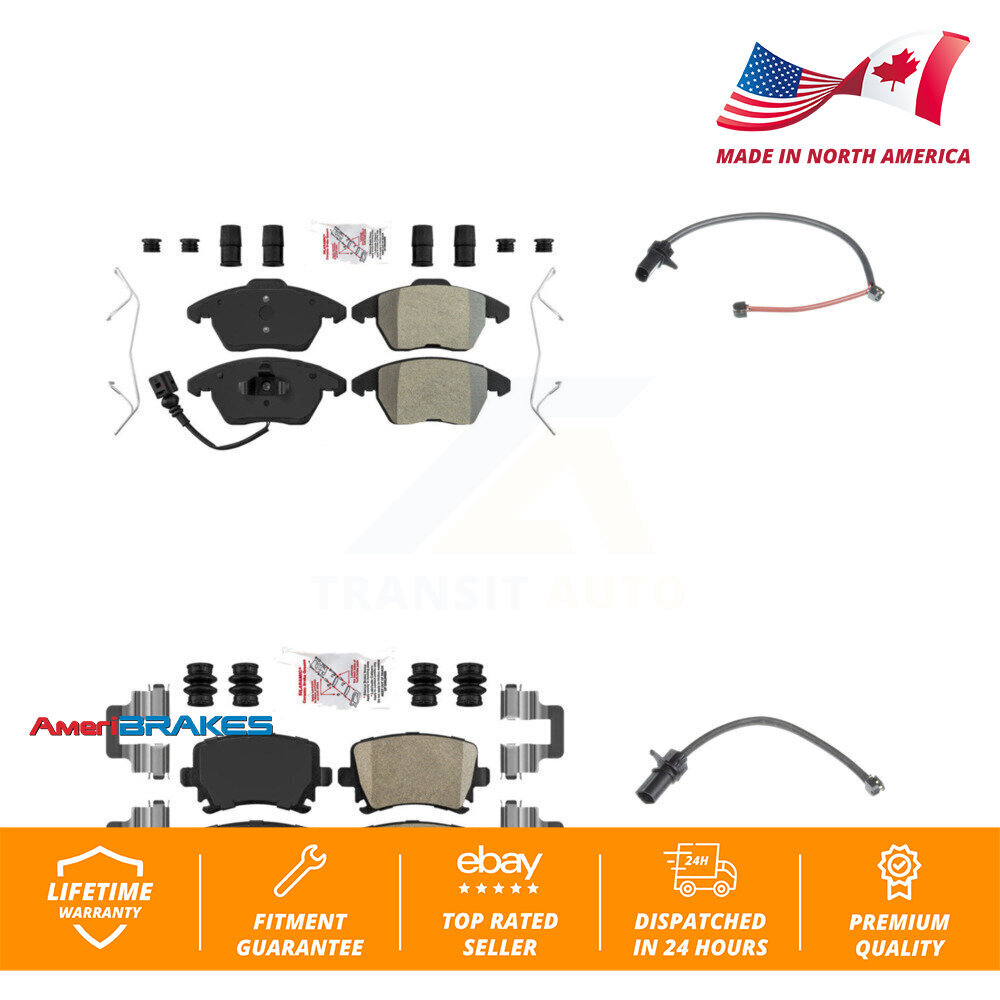 Front Rear Ceramic Disc Brake Pads And Extra Wear Sensors Kit For 2011 ...