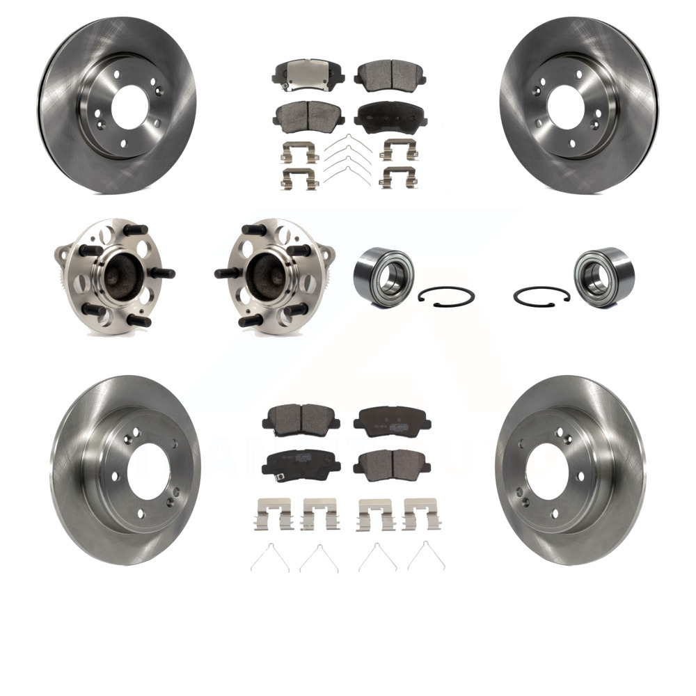 Front Rear Hub Bearing Disc Brake Rotor And Pads For Hyundai Veloster ...